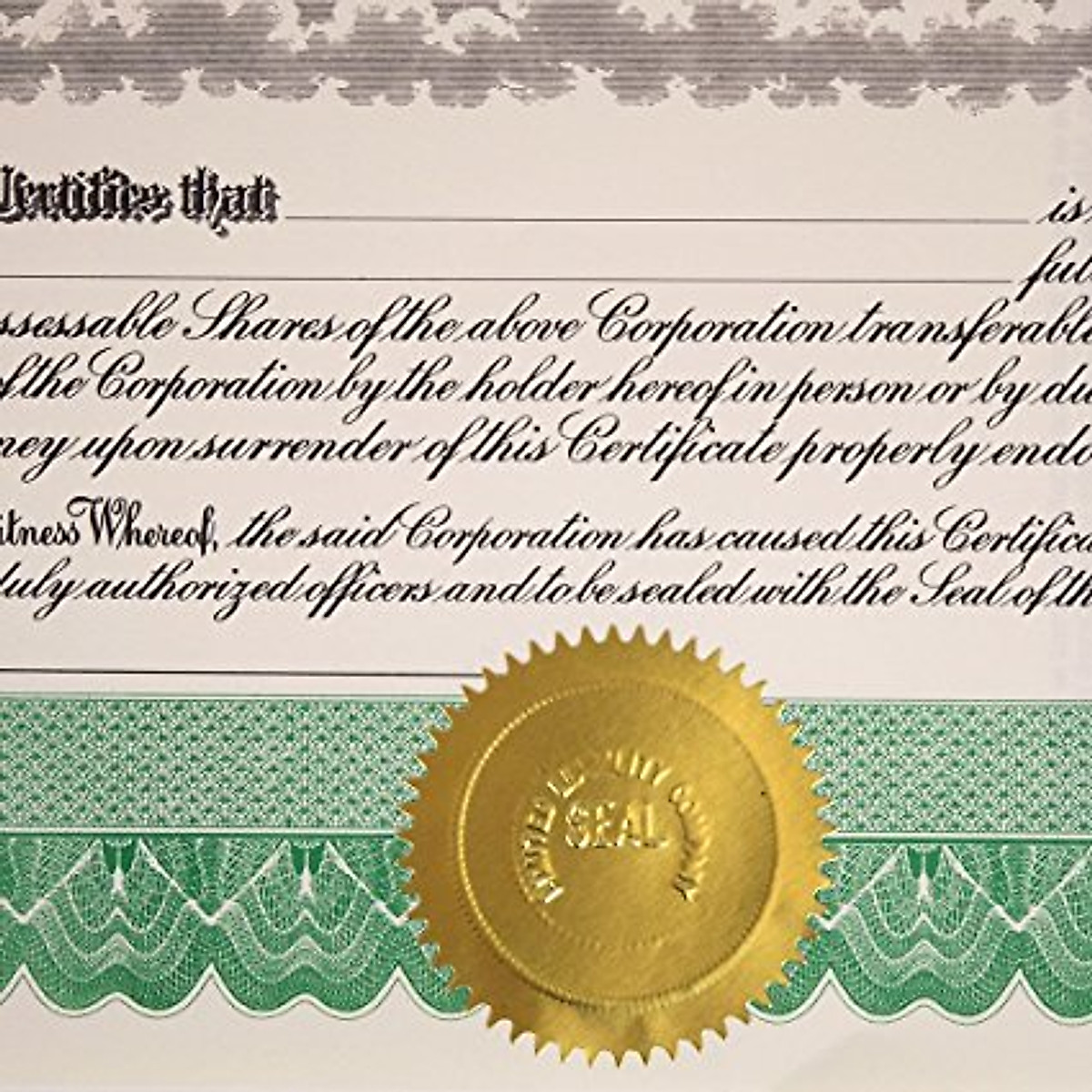 UNIQOOO 100pcs Gold Embossed Foil Blank Certificate Self-Adhesive Sealing Stickers - Perfect for Invitations, Certification, Graduation, Notary Seals, Corporate Seals, and Personalized Monogram Emboss