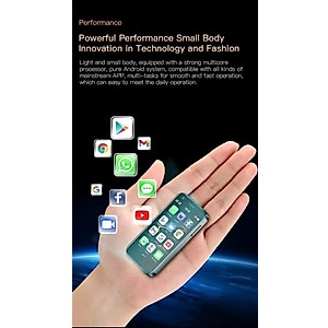 XS12 Pro Super Mini 4G LTE Smartphone 3.0-inch Display 4GB RAM 32GB/64GB ROM 8 Core Android 10.0 Dual SIM 2000mAh 13MP with Google Play Store Backup Small Mobile Phone (Blue,4GB+32GB)