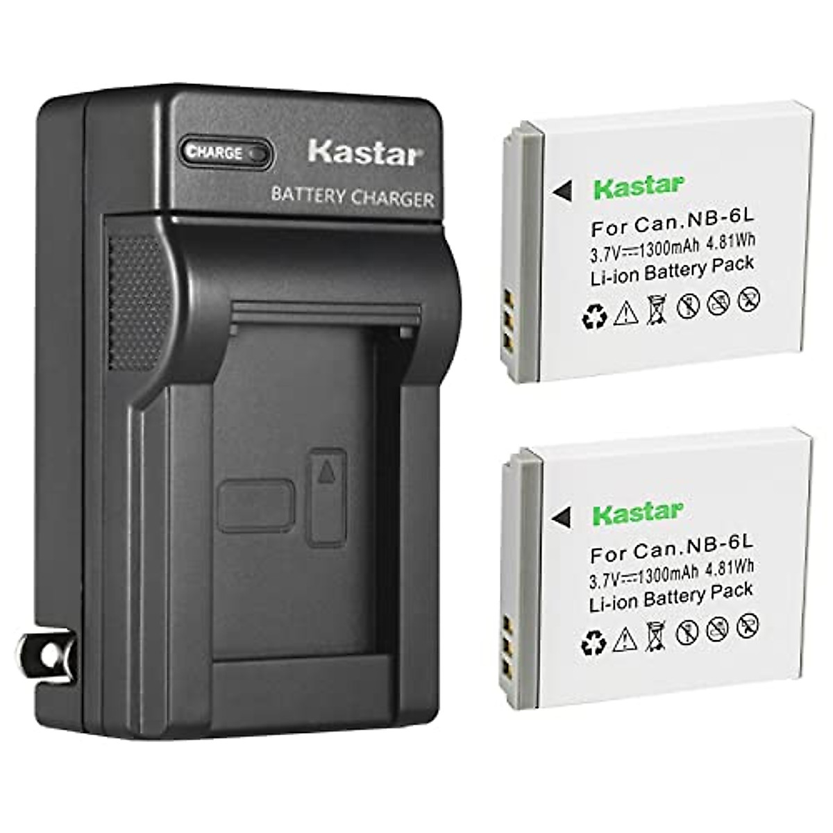 Kastar 2-Pack Battery and AC Wall Charger Replacement for NEZINI 2 Charging Mode Mini Kids Camera, Full HD 1080P 36MP 2.4 Inch LCD Vlogging Camera, 16X Zoom Compact Pocket Camera Point, Shoot Camera