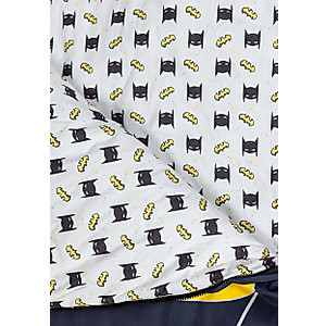 Batman Batmobile Kids Sleepover Bag Superhero Slumber Mat with Built-in Pillow, Cozy & Soft