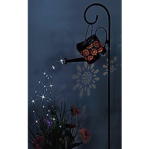 Solar Lights Outdoor for Garden - Watering Cans Crackle Metal Solar Yard Garden Stake Lights - Waterproof LED Lights for Garden,Lawn,Patio or Courtyard