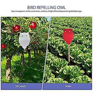 Yardwe 2PCS Plastic Owls Hanging Owl Deterrent Bird Device Garden Hanging Owl Decor for Woodpecker Garden Yard Courtyard