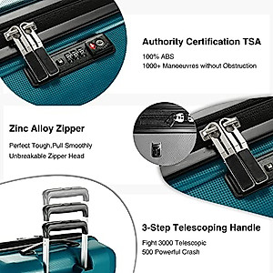 LUGGEX Blue 24 Inch Expandable Luggage with Spinner Wheels - Lightweight Checked Luggage - Effortless Vacation Mobility (Teal Suitcase)