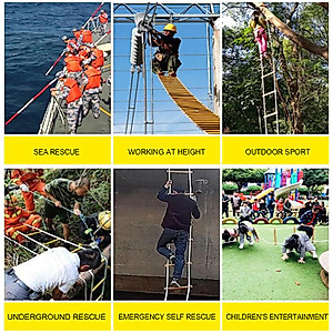 JIANGY Emergency Fire Ladder Non-Slip Escape Rope Ladder for Window and Balcony 2-3 Story Homes Reusable Compact Lightweight External Rescue Ladder/15M/49Ft