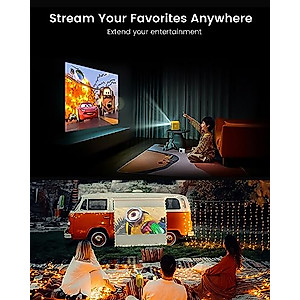 Mini Portable Projector with 720P Native Resolution, Dustproof Projector Compatible with Windows/ TV stick with HDMI connection