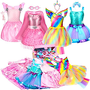 Fedio Dress up Clothes for Little Girls - Kids Dress up & Pretend Play Princess Dress up Trunk Costume for Girls 3-6 Years