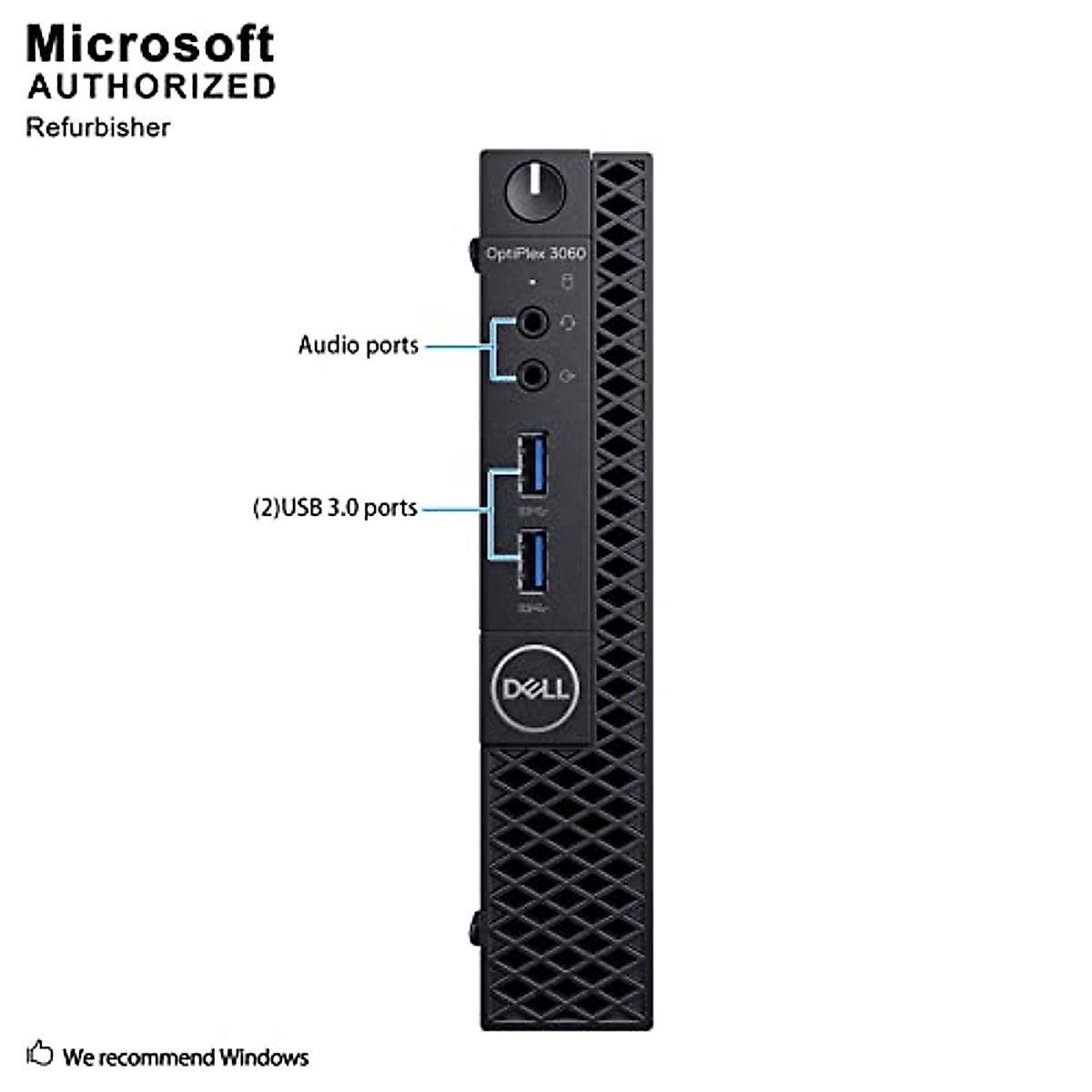Dell OP3060MFFXKF5K OptiPlex 3060 XKF5K Micro PC with Intel Core i5-8500T 2.1 GHz Hexa-core, 8GB RAM, 256GB SSD, Windows 10 Pro 64-bit (Renewed)