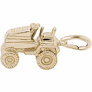 Rembrandt Riding Lawn Mower Charm - Metal - Gold-Plated Sterling Silver