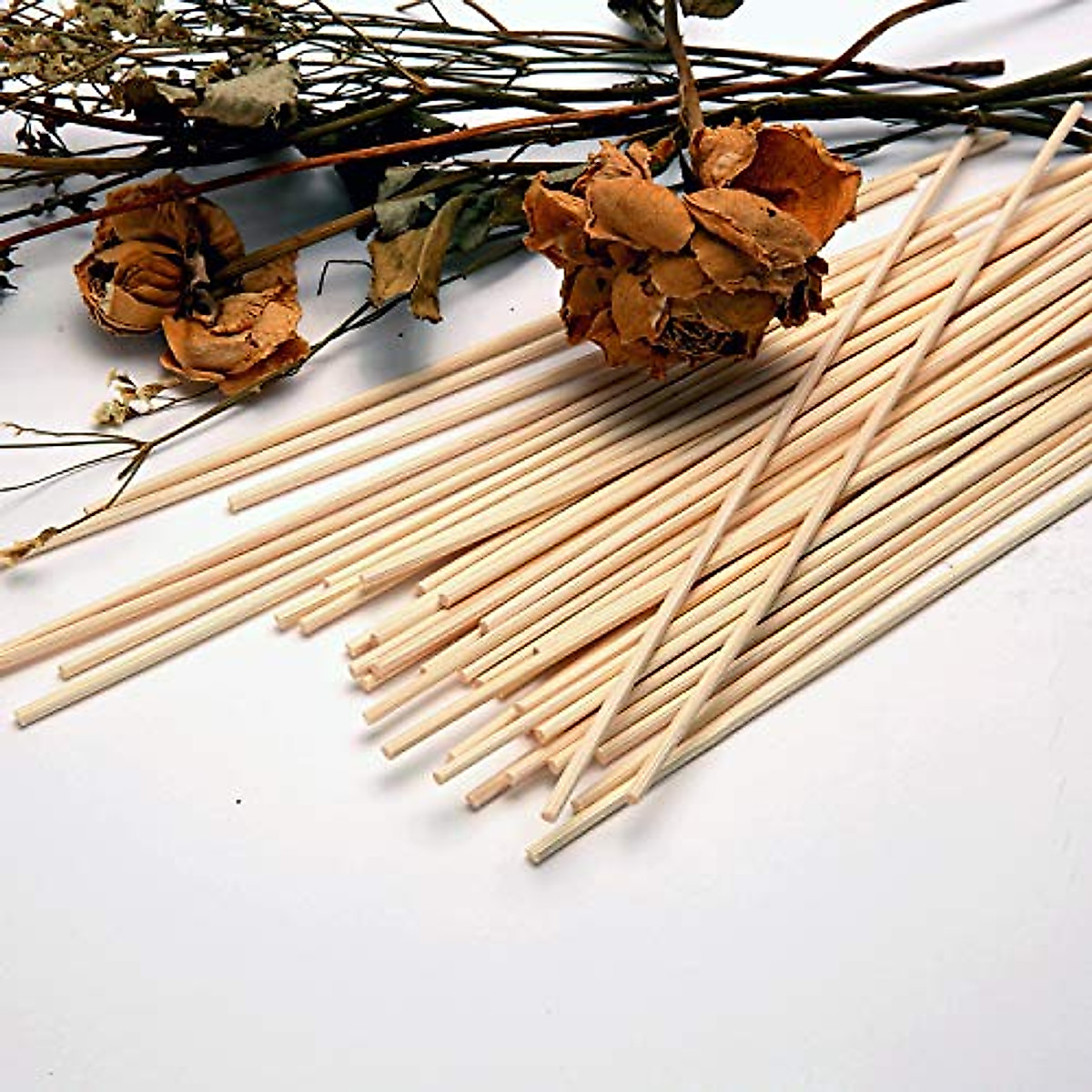 T&C 120PCS Reed Diffuser Sticks,10 Inch Natural Rattan Wood Sticks,Diffuser Refills,Essential Oil Aroma Diffuser Replacements Sticks for Home,Office (Natural Color)