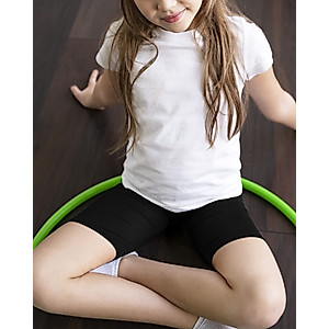 Auranso Girls Bike Shorts Cartwheel Breathable and Safety Biker Under Dress Dance Shorts Black 5-6T