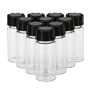 Clear Glass Vials 10ml Empty Vials Bottles Liquid Sampling Sample Glass Bottles Screwcap Capacity 10ml (0.3 Oz) Pack of 10