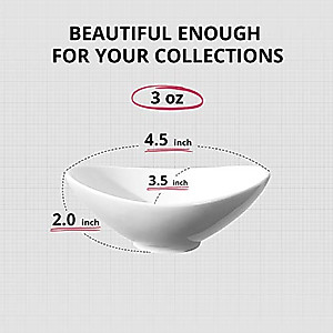 LIFVER Ceramic Dip Bowls Set, 3 Oz White Dipping Bowls Soy Sauce Bowls/Dishes, Charcuterie Board Bowls Gravy Boat Small Bowls for Tomato Sauce, Soy, BBQ and other Festival Party Supplies - Set of 8