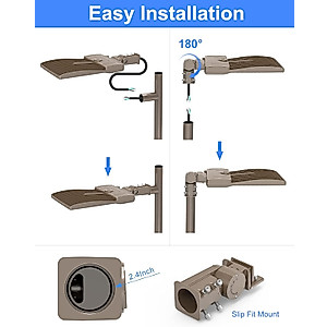 KUKUPPO 10 Pack 400W LED Parking Lot Light 60,000LM, DLC UL Listed Industrial Grade LED Shoebox Parking Pole Light 5000K IP65 Waterproof with Slip Fitter 110V 120V