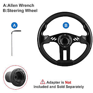 EZGO Steering Wheel Fit Club Car EZGO Yamaha Universal Golf Cart Steering Wheel Club Car DS and Precedent (Black Steering Wheel)