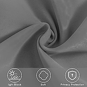 XWZO Door Curtains for Door Window, Thermal and Room Darkening Curtains for French Door, Rod Pocket Blackout Curtains for Kitchen, 25 x 40 inches Long, Grey, 1 Panel