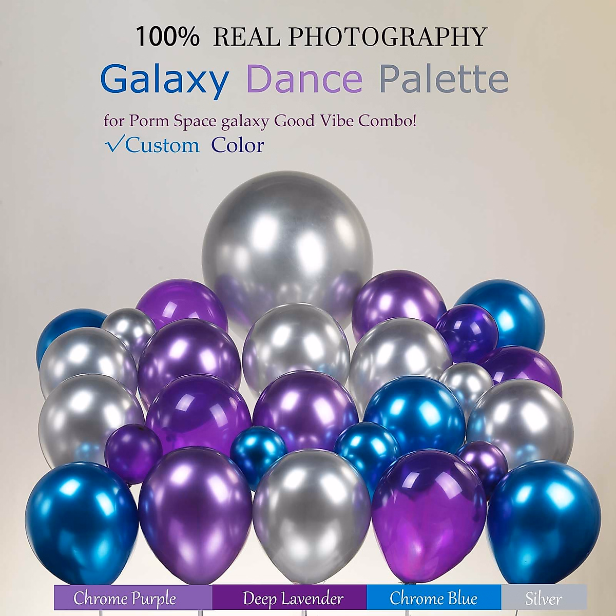 Chrome Purple and blue Disco Balloon garland Arch Kit 160pcs Metallic disco party decorations with Starburst disco ball balloons for Galaxy birthday 2024 graduation prom decorations