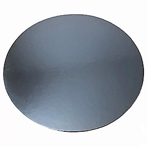 Decorative Display Cardboard Cake Round Circle Base/Board 10 Inch Disposable 3 Pack (Silver)