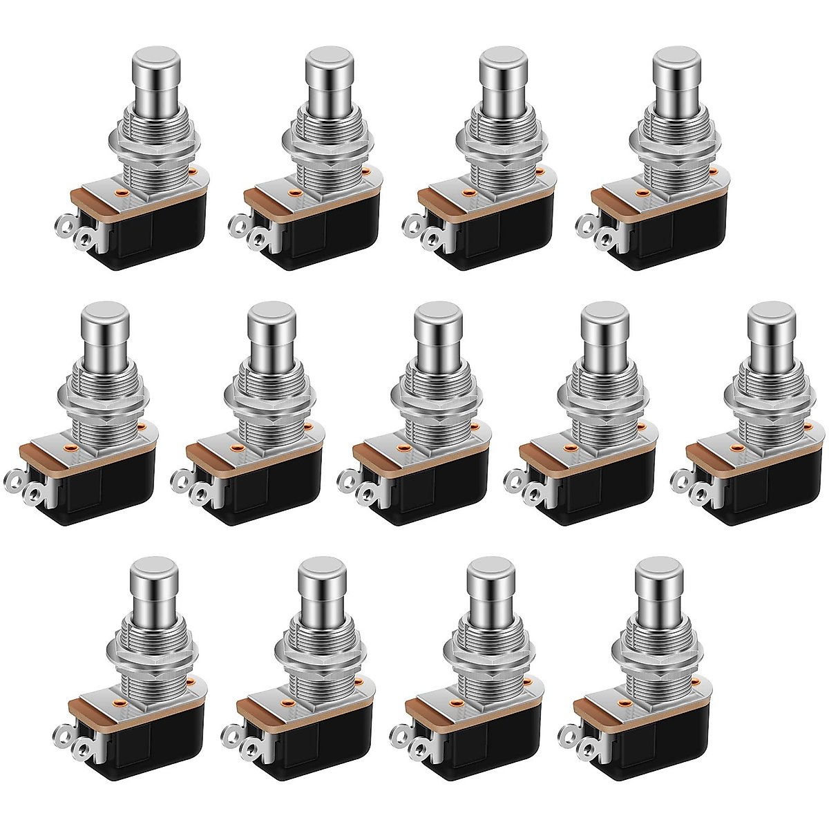 DaierTek 13pcs SPST Momentary Soft Touch Foot Switch Normally Open 2 PIN Stomp Box Push Button Footswitch for Guitar Effect Pedal