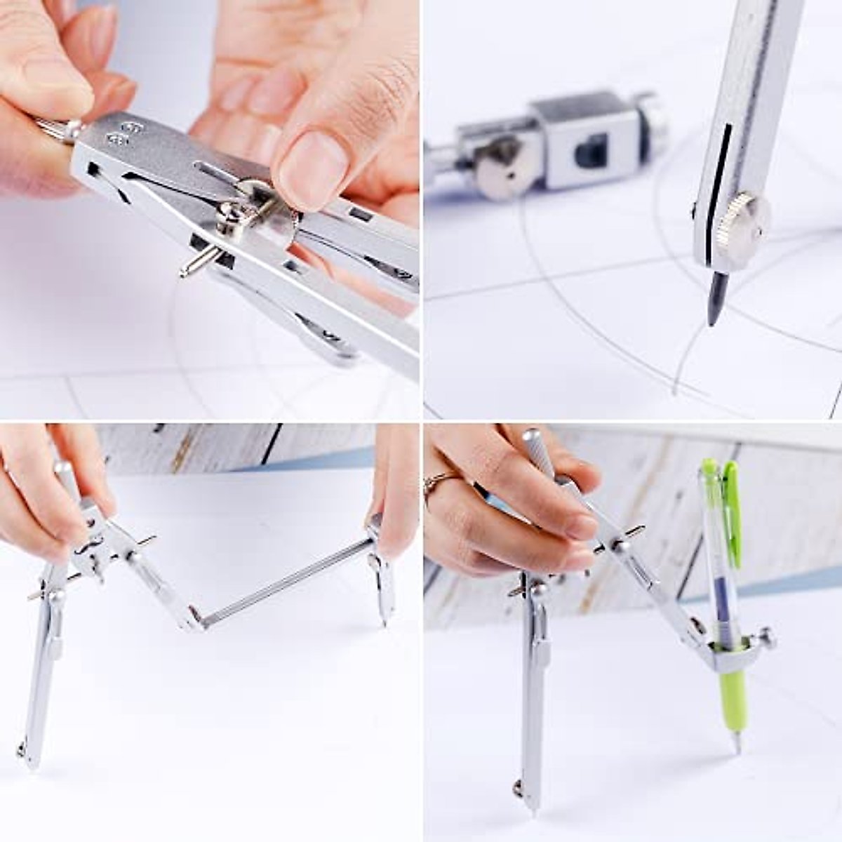 Mr. Pen- Professional Metal Compass with Wheel, Lock and Extension Bar for Geometry, Drafting, Math, Drawing, Compass for Geometry, Tool for Drawing Circles, Drawing Compass, Compass Drawing Tool