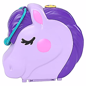 Polly Pocket Compact Playset, Jumpin' Style Pony with 2 Micro Dolls & Accessories, Travel Toys with Surprise Reveals