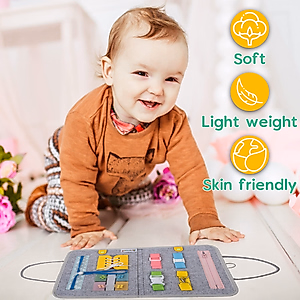 gammini Busy Board Montessori Toys for Toddlers - Learning Bag with Buckles, Zipper & Snaps, Preschool Sensory Activity for Developing Fine Motor Skills - Educational Travel Toy, Gift Box