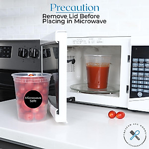 Trusted All Goods [25Sets - Clear Plastic 32 oz Deli Containers with Lids & One (1) Label Sheet - Leakproof BPA Free - Deli Container with Lids 32 oz - Freezer and Dishwasher Safe