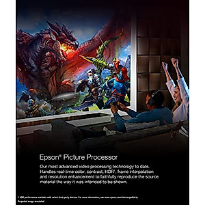 Epson Home Cinema LS11000 4K PRO-UHD Laser Projector, HDR, HDR10+, 2,500 Lumens Color & White Brightness, HDMI 2.1, Motorized Lens, Lens Shift, Focus, Zoom, 3840 x 2160, 120 Hz, Home Theater, Gaming