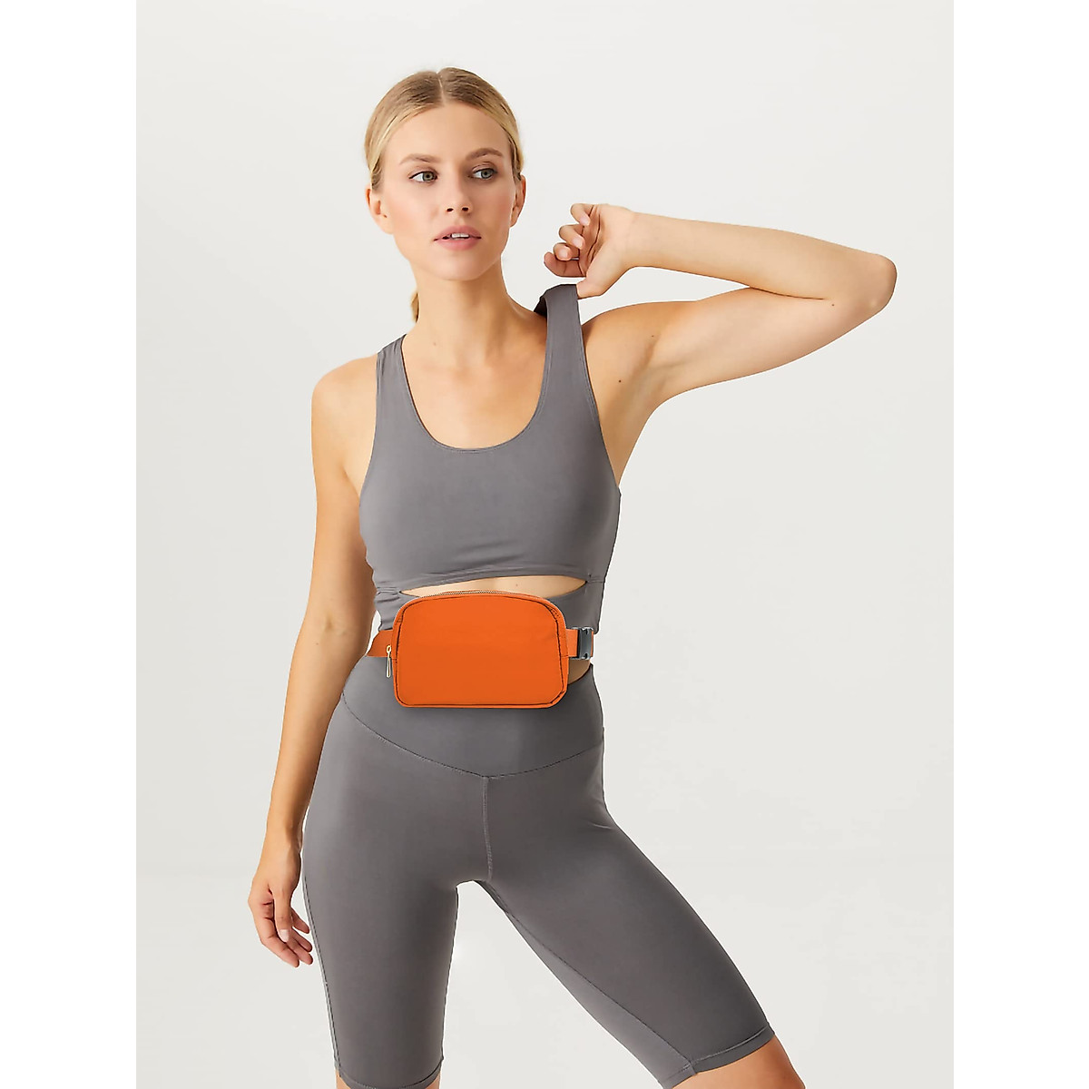 Everywhere Belt Bag, Fashion Small Waist Pouch Fanny Pack Crossbody Bags for Women Men, Unisex Mini Belt Bag with Adjustable Strap for Travel Run Outdoor Cycling and Shopping(Orange)