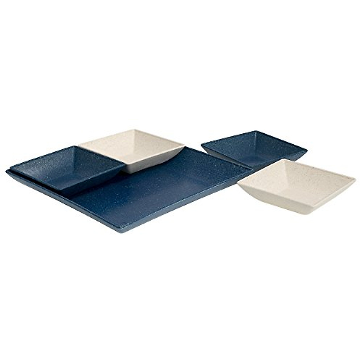 EVO Sustainable Goods Five Piece Serving and Snack Set, Blue