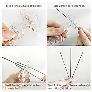 Cabilock Doves 10pcs Nails Metal Deterant Spinners Stainless Steel Pigeon for Pigeon and Other Small Birds 30cm