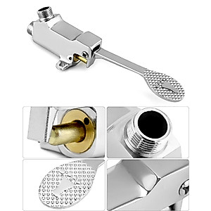 QWORK Foot Pedal Valve for Faucet, Floor Mounted Singe Foot Pedal Water Valve Touchless Pedal Valve for Basin Water Tap, Bathroom Basin Faucet, Screws Included, 1 Pack