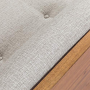 Christopher Knight Home Hanna Chaises Longues, Fabric, Beige, Dark Walnut 32D x 63.75W x 33.5H in