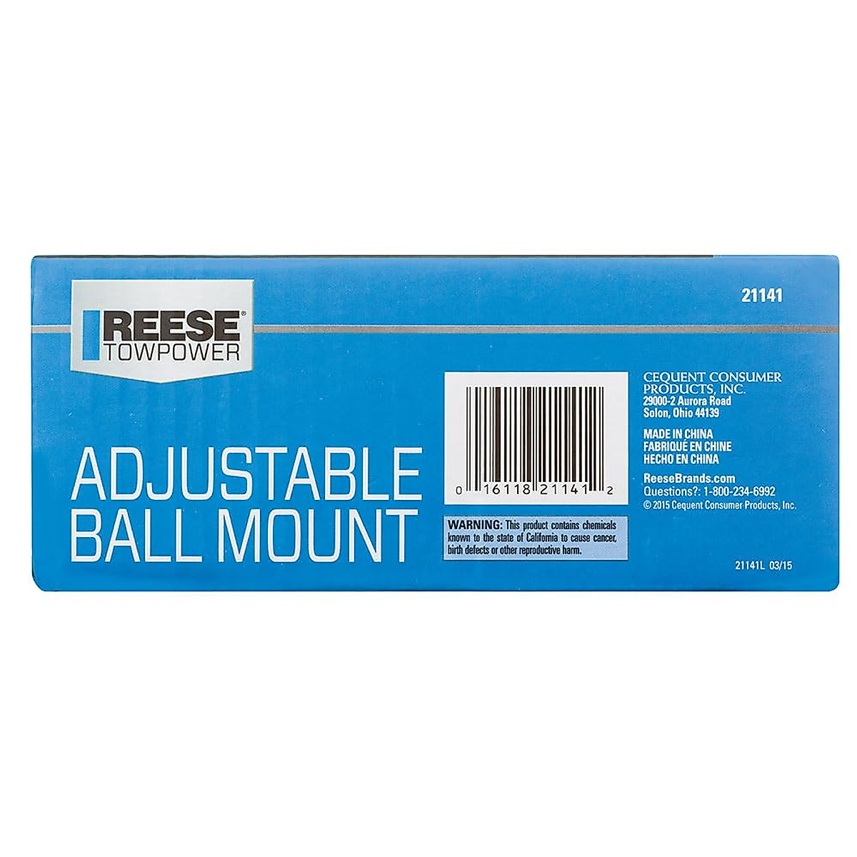 Reese Towpower 21141 Adjustable Ball Mount , Black