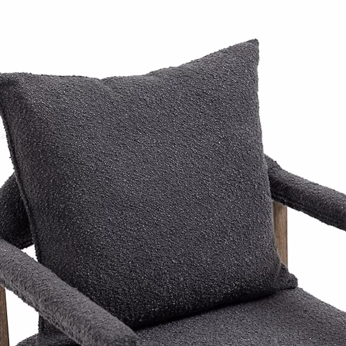 LuxyHoom Home Office Chair, Computer Desk Chair with Arms, Pillow, Teddy Fabric Gaming Chair for Desk, Comfy Wide Desk Chair with Wheels for Home Office, Bedroom,Study Room, Reading Room, Black