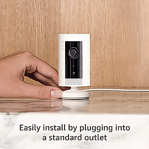 Ring Indoor Cam, Compact Plug-In HD security camera with two-way talk, White, Works with Alexa – 2-Pack
