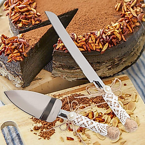 Rustic Wedding Cake Serving Set Wedding Cake Knife and Server Set Pizza Pie Server Set for Anniversaries Birthdays Christmas Parties