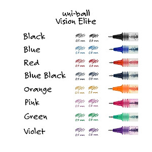 uni-ball 58092Pp Vision Elite Stick Roller Ball Pen Assorted Ink Micro 8/Pack