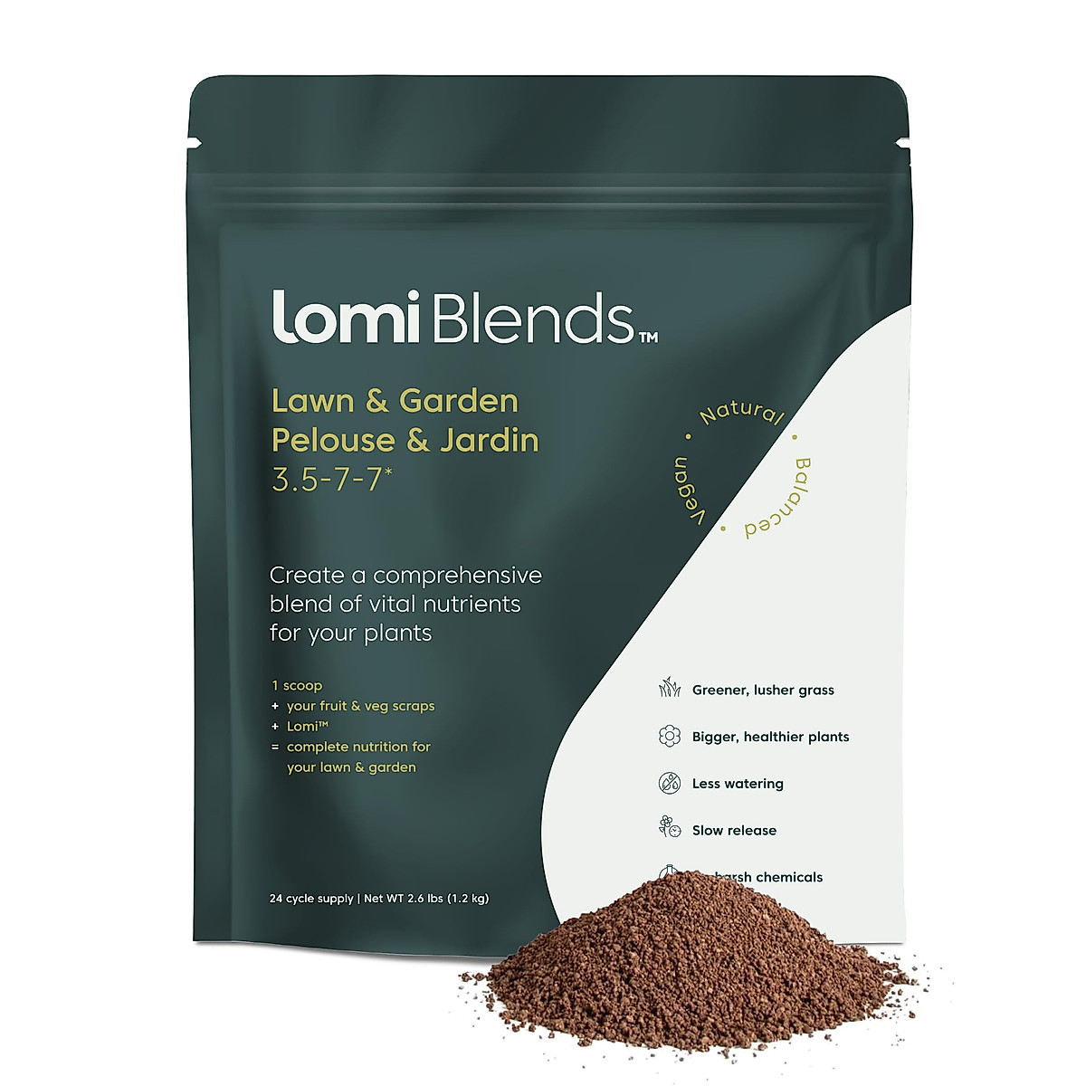 Lomi Blends - All-in-One Lawn and Garden Solution - All-Natural Multi-Vitamin for Healthy Soil, Safe for Kids and Pets, Easy to Use - Sustainable Gardening