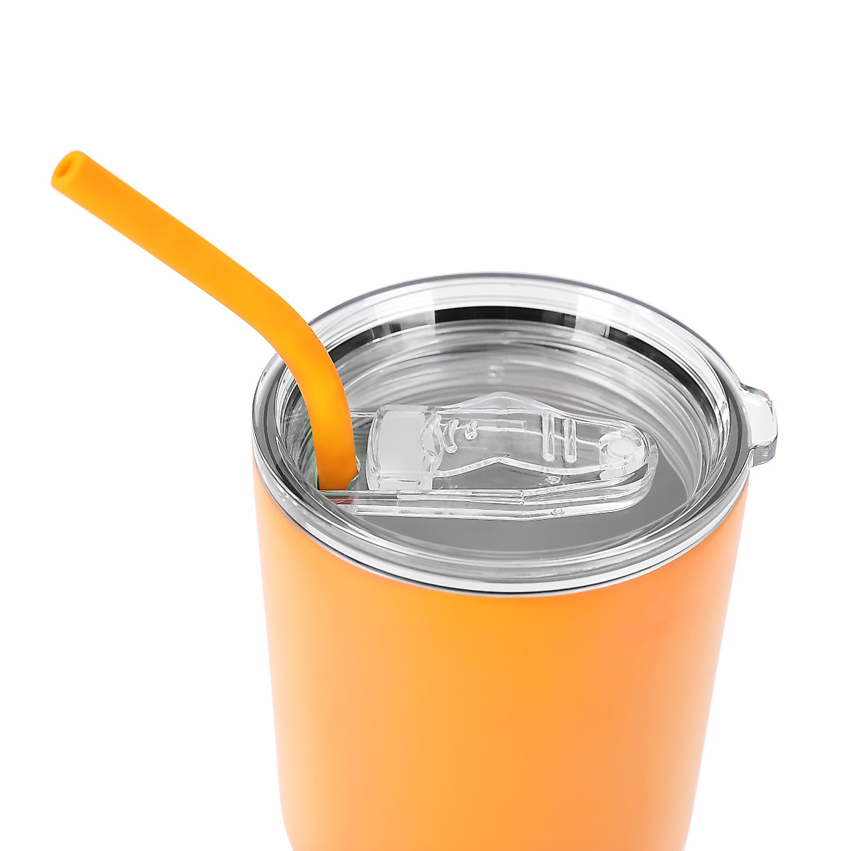 makerflo 30 oz Orange Powder Coated Tumbler Pack of 1 with Upgrad Handle Option, Includes a Sliding Splash & Leak Proof Lid, Ideal for Craft, Personalization (Laser Engraving, UV DTF, Epoxy, Vinyl)