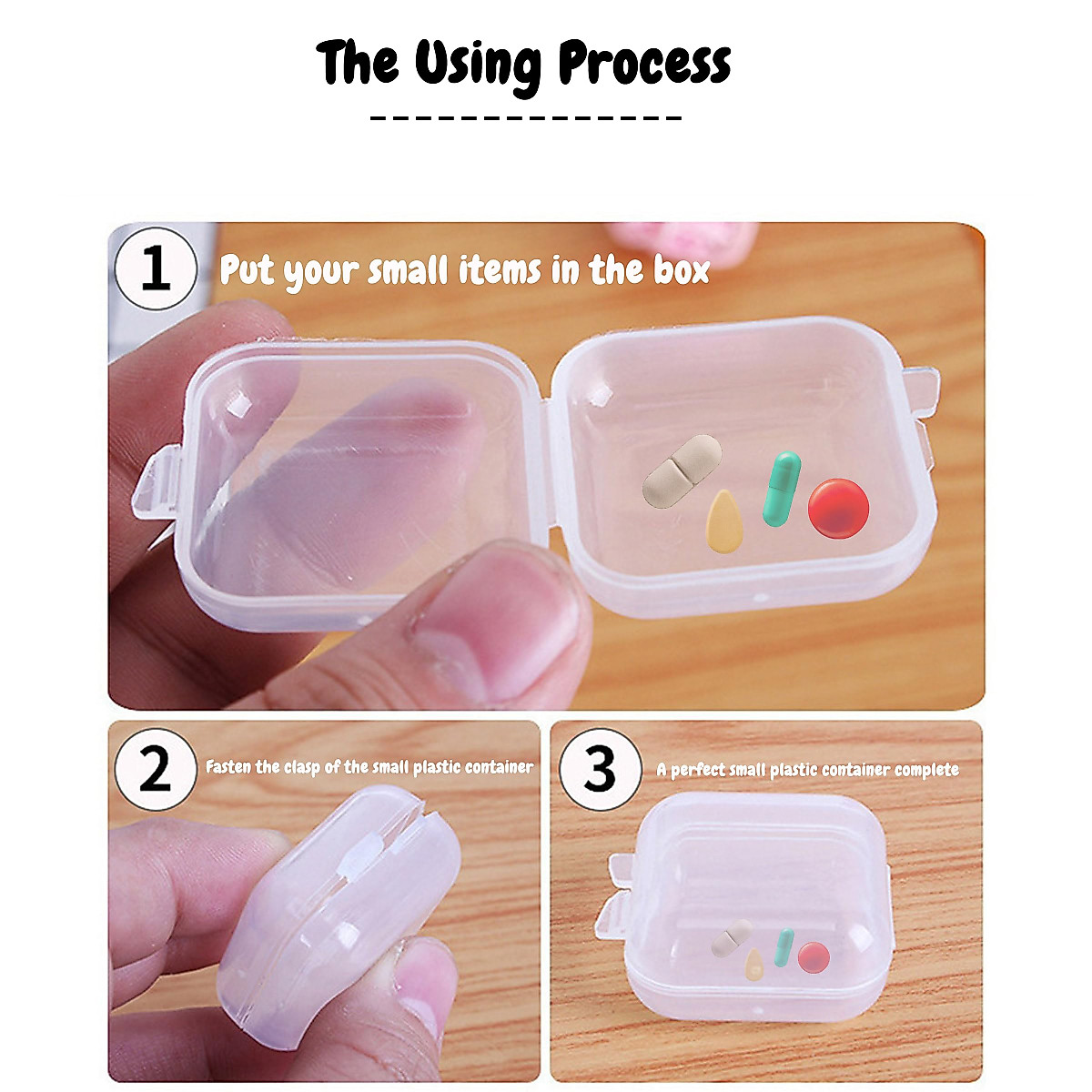 BAMXSXBO 40pcs Mini Plastic Jewelry Box Storage,Mini Earring Box Organizer,Tiny Plastic Container for Earrings Chains