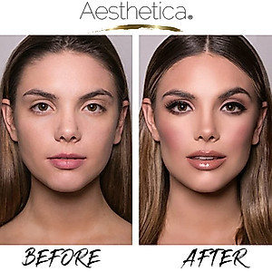 Aesthetica Cosmetics Contour and Highlighting Powder Foundation Palette/Contouring Makeup Kit; Easy-to-Follow, Step-by-Step Instructions Included