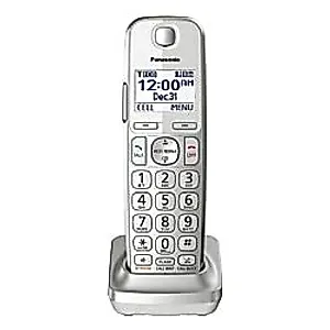 Panasonic Cordless Phone Handset Accessory Compatible with KX-TGE463S / KX-TGE474S / KX-TGE475S Series Cordless Phone Systems - KX-TGEA40S (Silver)