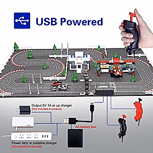 AGM MASTECH Mini Deluxe Block Building N Slot car Race Set GD-11 at 1:87 Scale