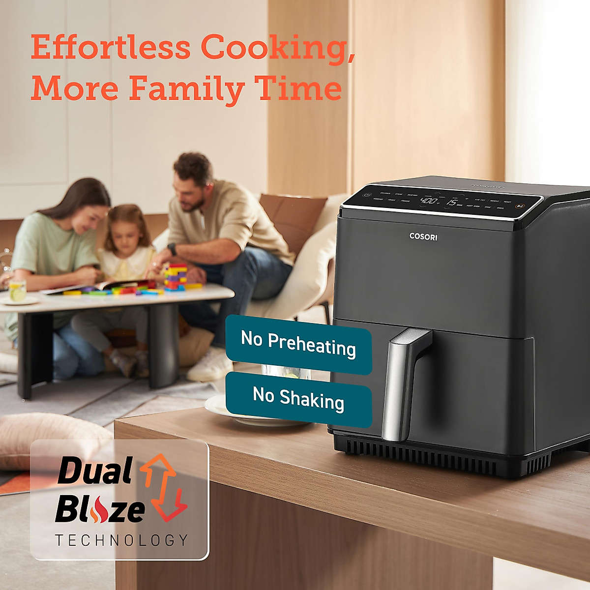 COSORI Pro III Air Fryer Dual Blaze, 6.8-Quart, Precise Temps Prevent Overcooking, Heating Adjusts for a True Air Fry, Bake, Toast, and Broil, Even and Fast Cooking, In-App Recipes, 1750W