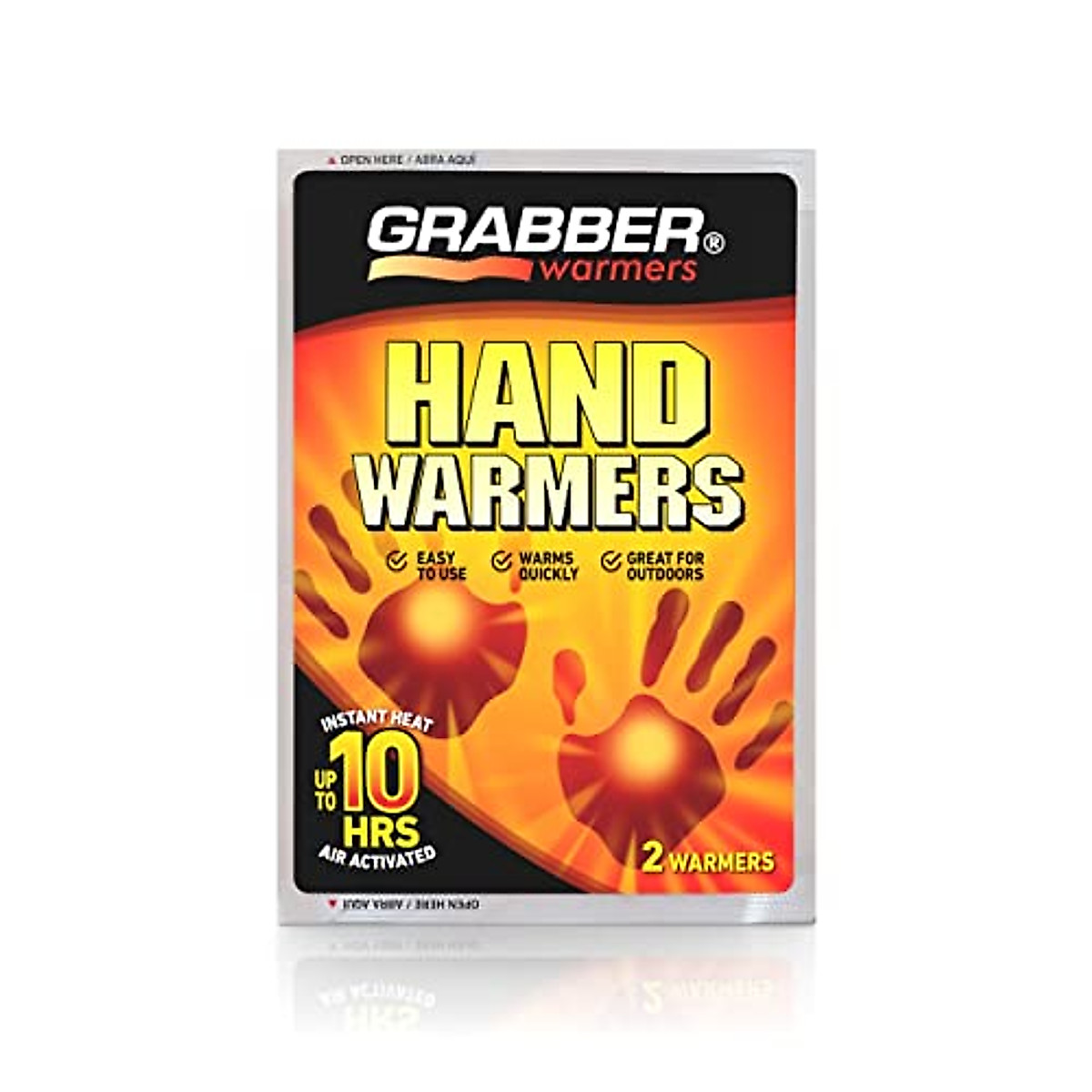 Grabber Hand Warmers - Long Lasting Natural Odorless Air Activated Warmers - Up to 10 Hours of Heat - 40 Pair , 3.5x2"