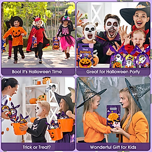 50 Pcs Halloween Treat Bags - Happy Halloween Goodie Bags with Handles, Trick or Treat Halloween Themed Goody Candy Snack Gift Bags, Cute Rabbit Ears Party Bag for Halloween Party Supplies Favors