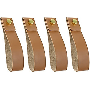 Haidong 4pcs Leather Wall Hanging Sling,Artificial Leather Straps,Wall-Mounted Leather Hook Suitable for Bathroom, Kitchen and Bedroom Walls.