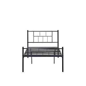 Liink1Ga Twin Bed Frames with Headboard, Twin Bed Frame No Box Spring Needed, No Squeaky, Easy to Assemble Twin Size Bed Frames, Country Rustic Style