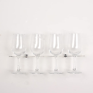 WANLIAN Wine Glass Holder Wall Mounted Wine Glass Holder Acrylic Wall Mounted Wine Glass Holder Cabinet Tableware Lower Wine Glass Holder and Wine Glass Storage Rack (Transparent 2 pieces)