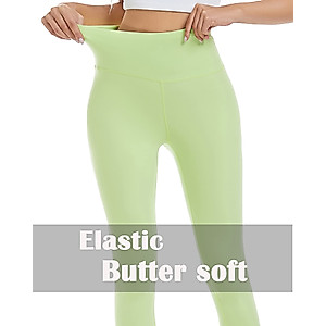 AHLW Buttery Soft High Waisted Yoga Pants for Women Elastic Skin-Friendly Comfortable Yoga Leggings Daily Casual Leggings Lime Green